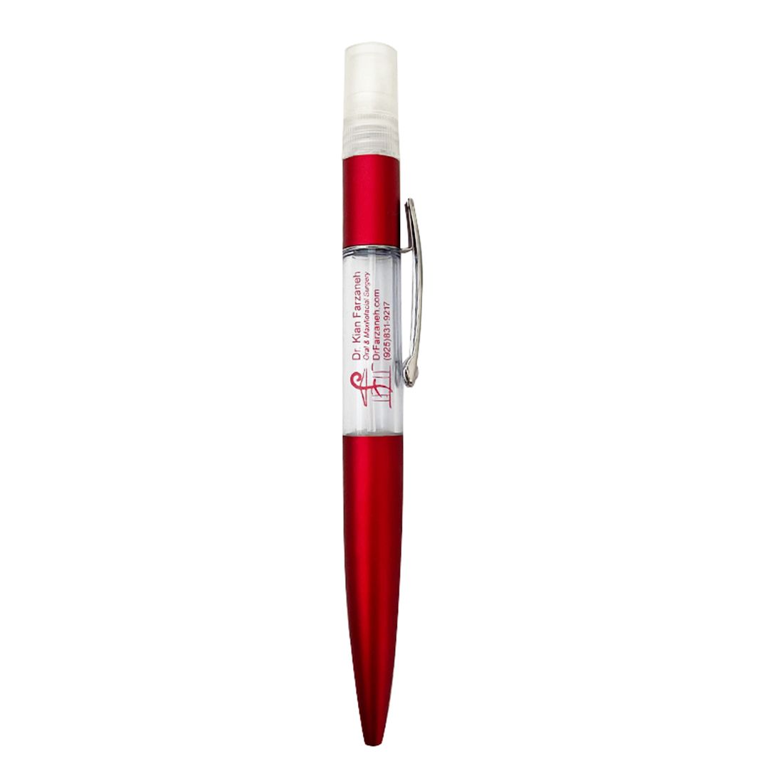 2-in-1 Custom Metal Ballpoint Pen w/ Hand Sanitizer Dispenser