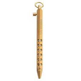 Custom Hexagonal Brass Bolt-action Ballpoint Pen w/ Keyring