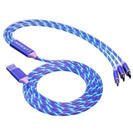 Custom Light Up Flowing 3-in-1 Charging Cable