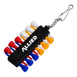 Custom 12 Plastic Golf Tee and Marker Kit w/ Keychain