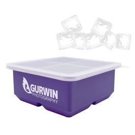 Custom Silicone Square Ice Cube Mold w/ Lid - 4 Piece