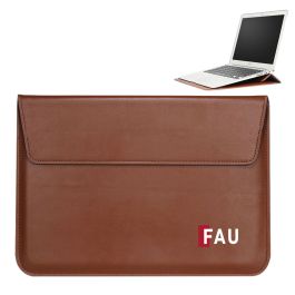 Custom Pu Leather Laptop Envelope Sleeve w/ Stand