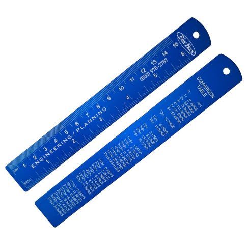 Custom Pocket Aluminum Ruler w/ Conversion Table - 6"